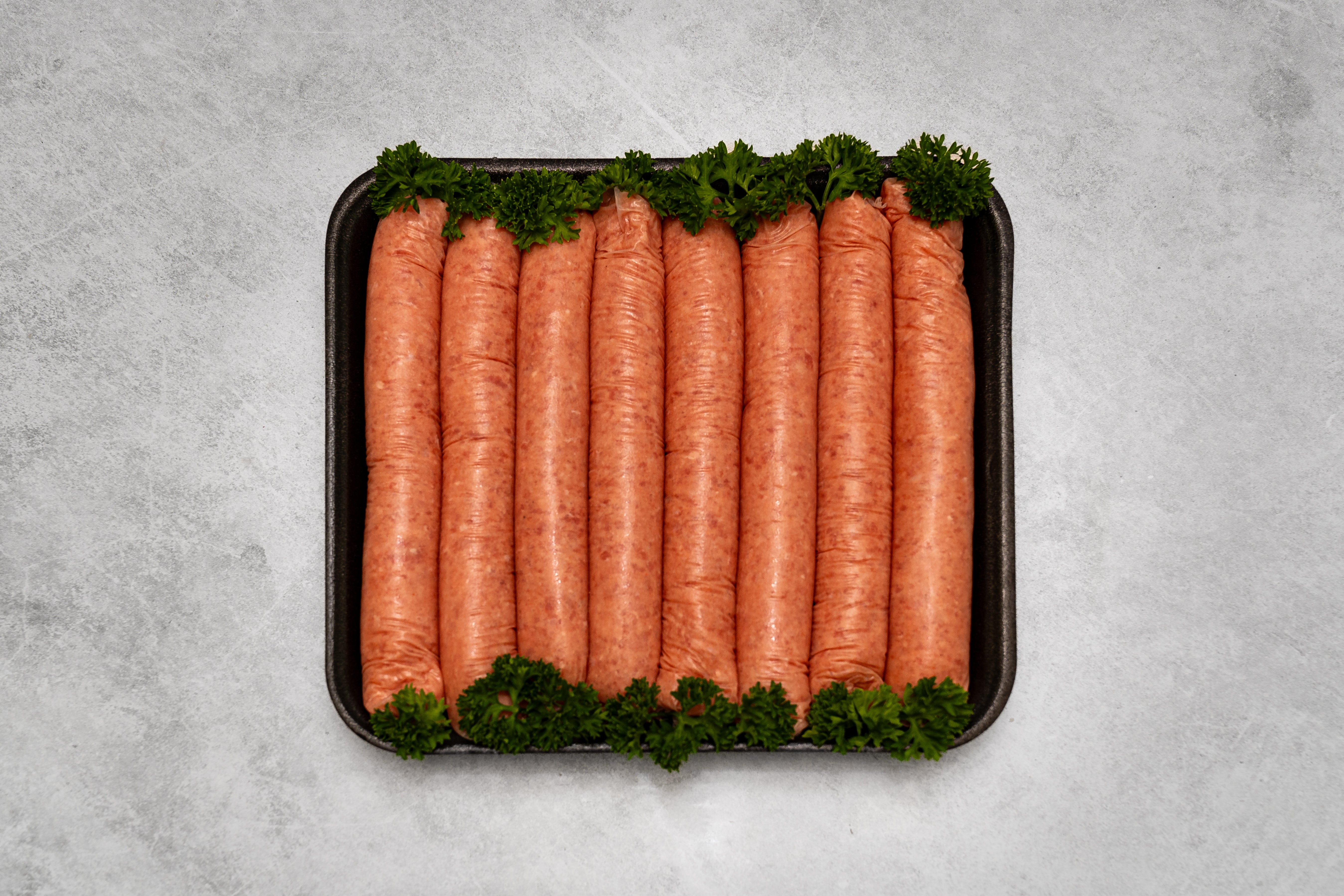 Thin Low Fat Beef Celiac BBQ Sausages - Preservative Free | Babinda Meats